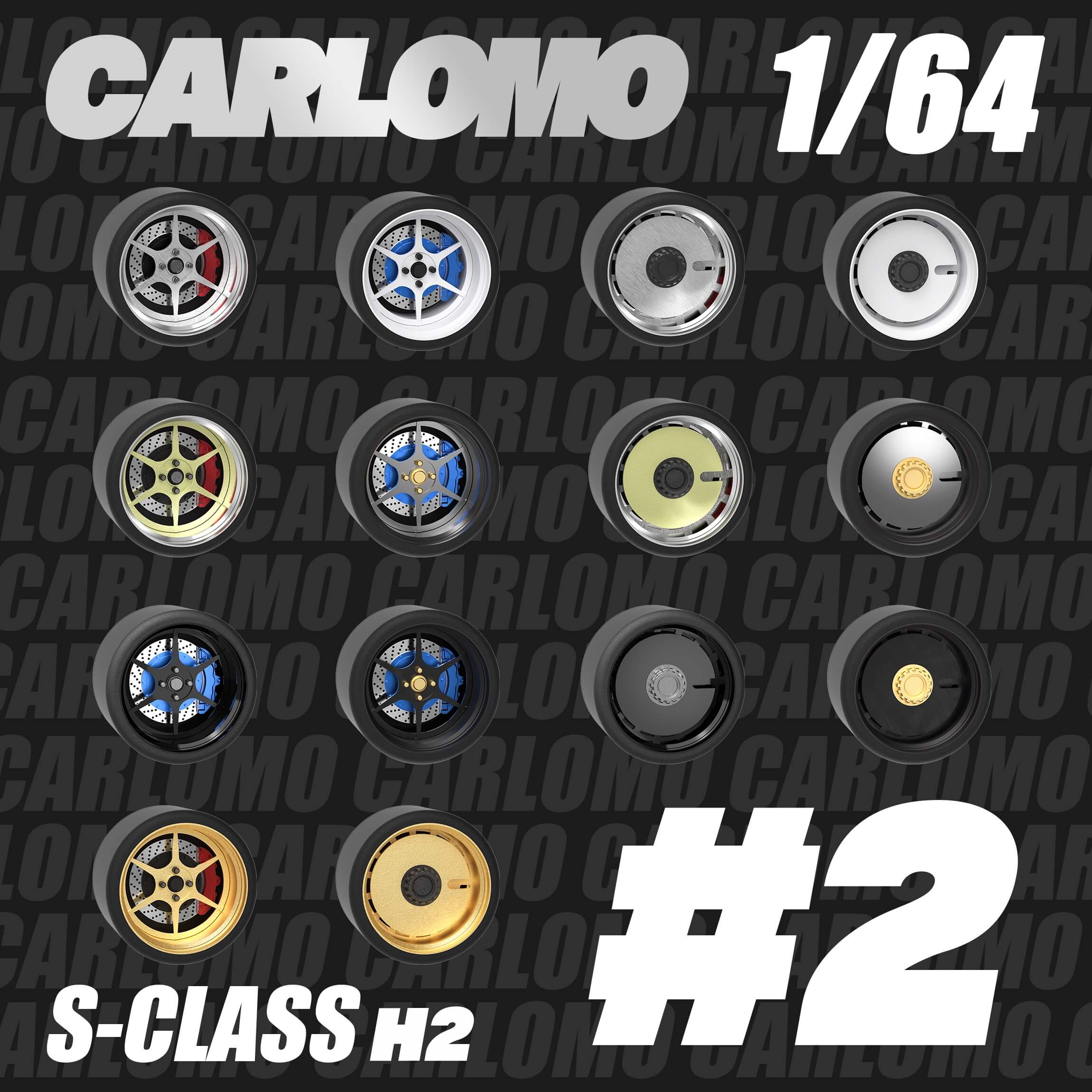 1/64 Scale Wheels 9.5mm Carlomo S-Class S08 S09 – 164model