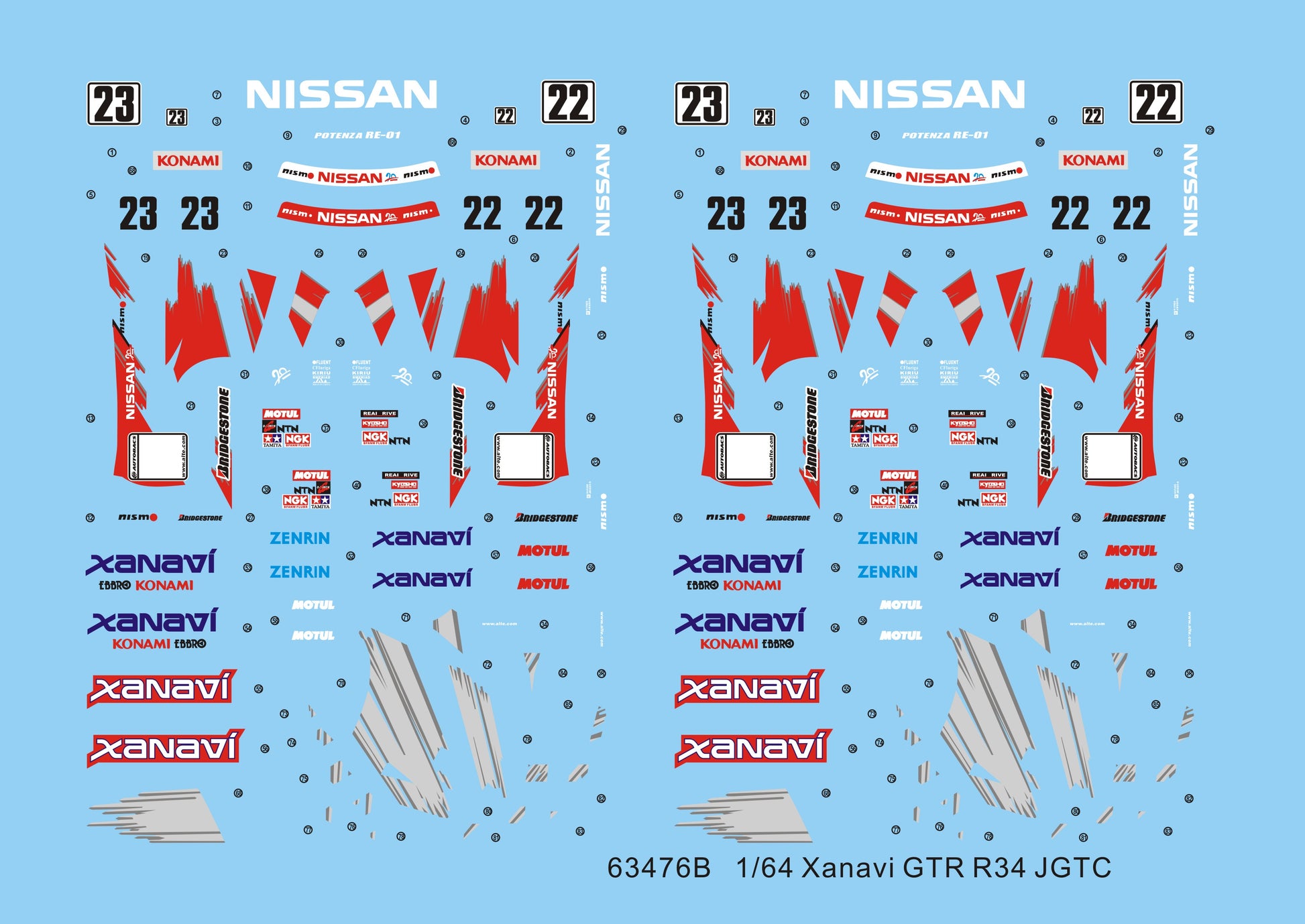 1/64 Decals Xanavi GT-R R34 – 164model