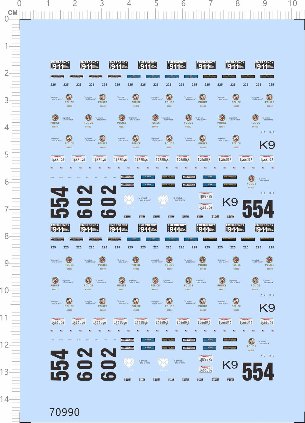 1/64 Decals LAPD Police Car