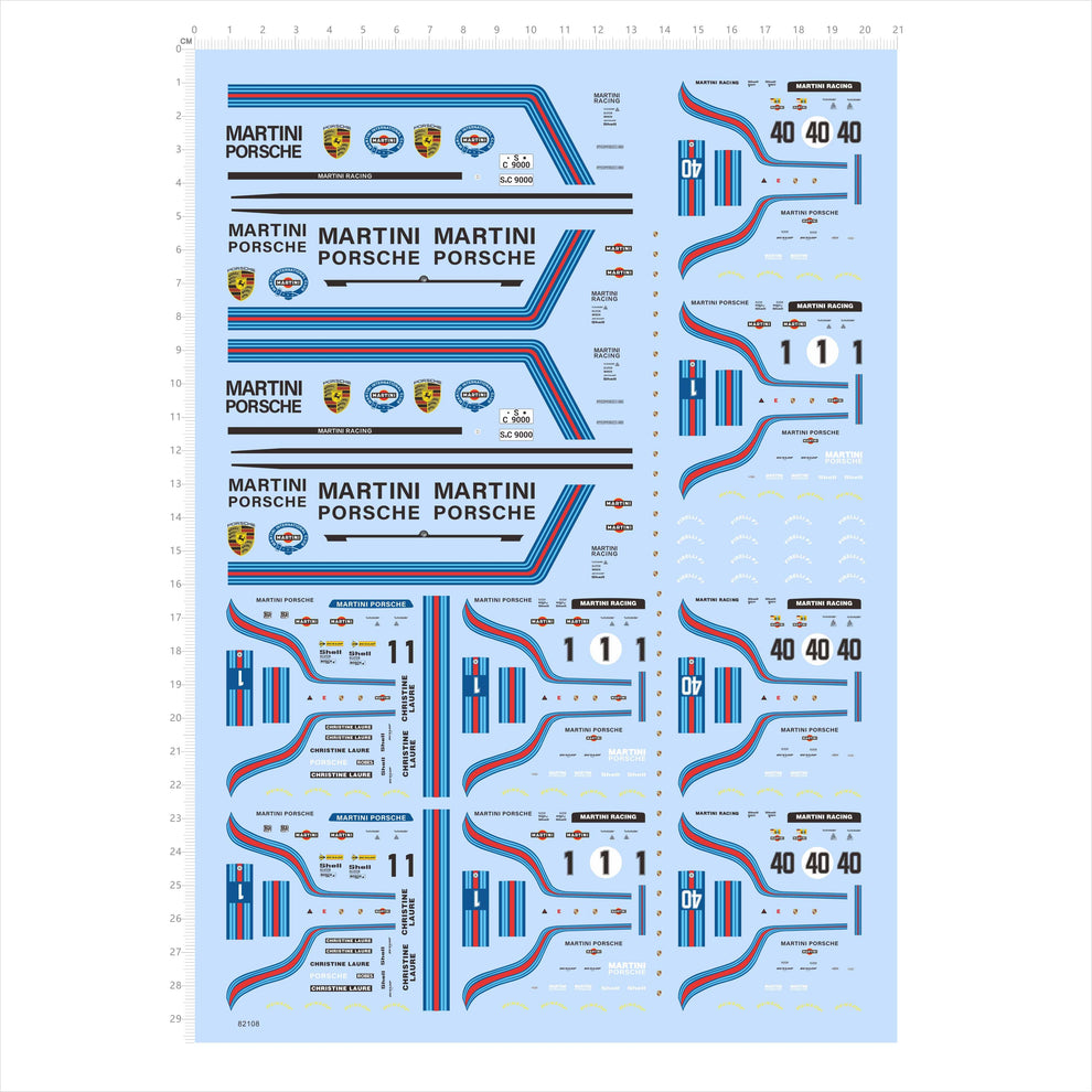 1/64 Decals MARTINI PORSCHE – 164model
